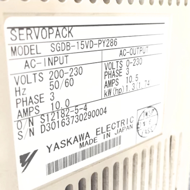 Yaskawa SGDB-15VD-PY286 Servo Drive - GoldrayCNC