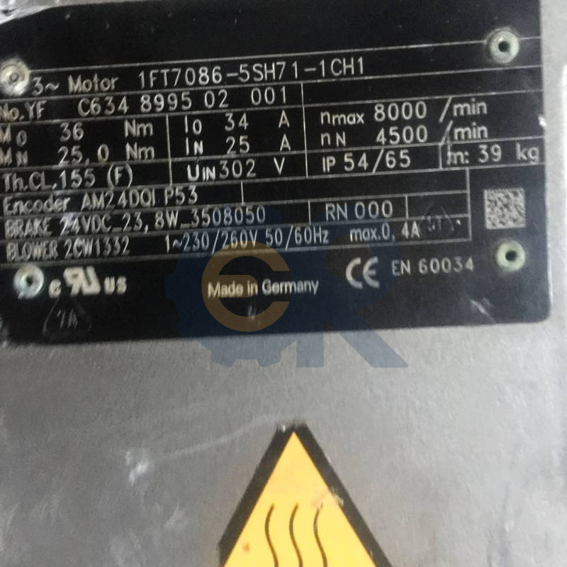 Siemens 1FT7086-5SH71-1CH1 SIMOTICS S-1FT7 Series Servomotor - GoldRayline