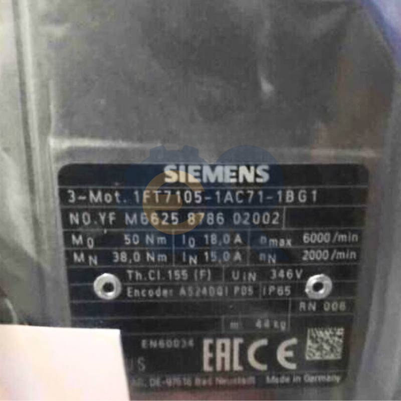 Siemens 1FT7105-1AC71-1BG1 SIMOTICS S-1FT7 Series Servomotor - GoldrayCNC